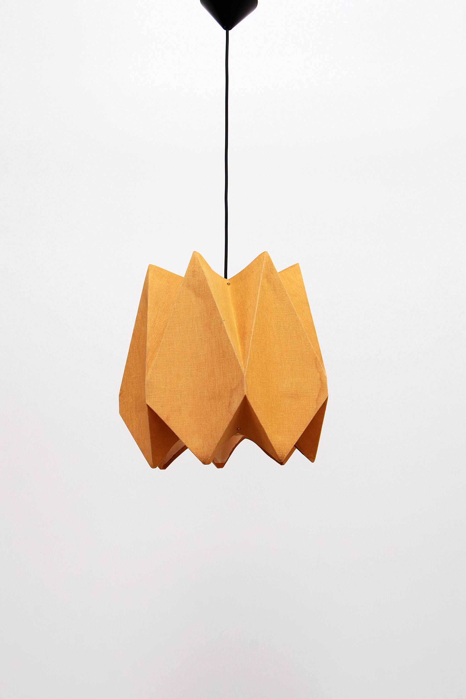 Orange Vintage Fabric Pendant Lamp from the 1960s