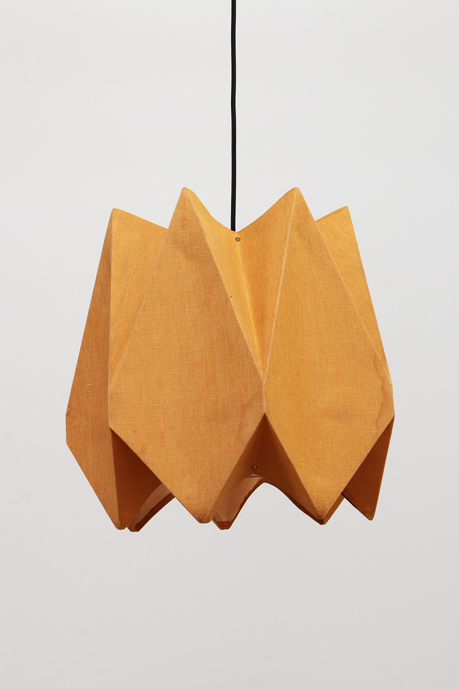 Orange Vintage Fabric Pendant Lamp from the 1960s
