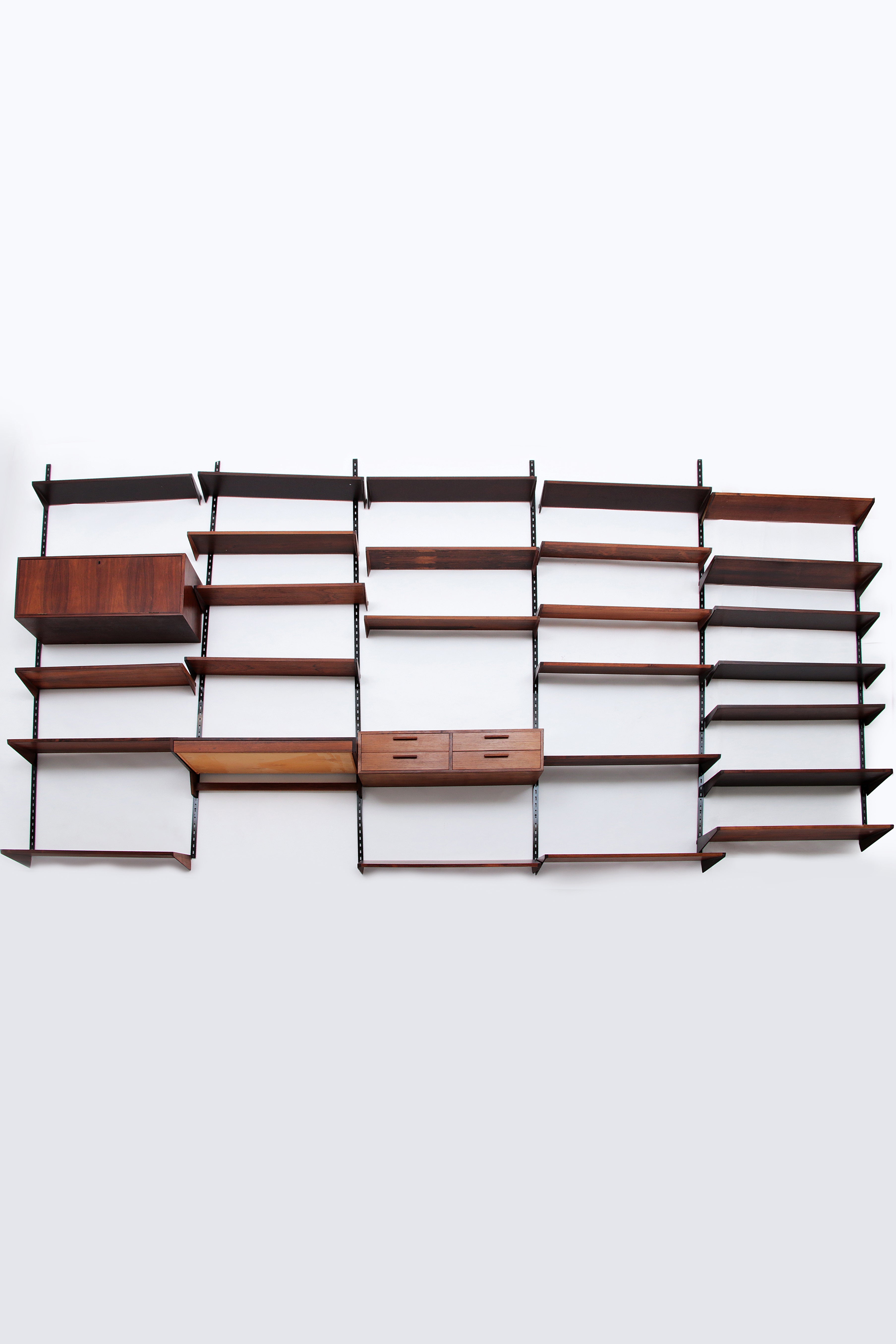 Modular Dark Wood Wall System by Kai Kristiansen - FM Møbler – Timeless-Art